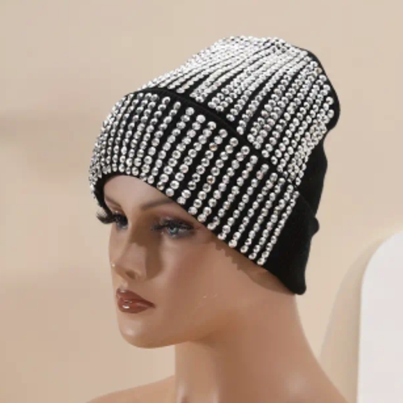 Accessories | Rhinestone Trendy Beanie Silver Rhinestones | Poshmark